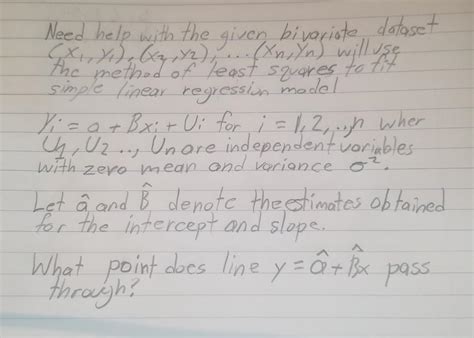 Solved Need Help With The Given Bi Variate Dataset The