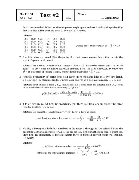 Remaining Finite Math Quiz Docsity