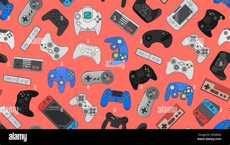 Video Game Controller Gamepad Background Gadgets And Devices Seamless