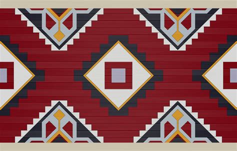 Detailed Vintage Style Traditional Pattern Of Red Carpet Sadu Red Rug Fabric Border Seamless