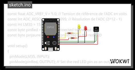 Temperature 2 Pin Jaune Rouge Wokwi Esp32 Stm32 Arduino Simulator