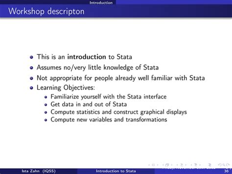 Introduction To Stata