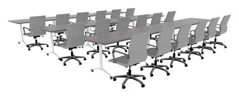 Grigio Three Rows Of Flip Top Training Tables Attivo By Corp Design