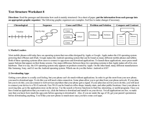 Text Structure Worksheets Reading Activities Worksheets Library