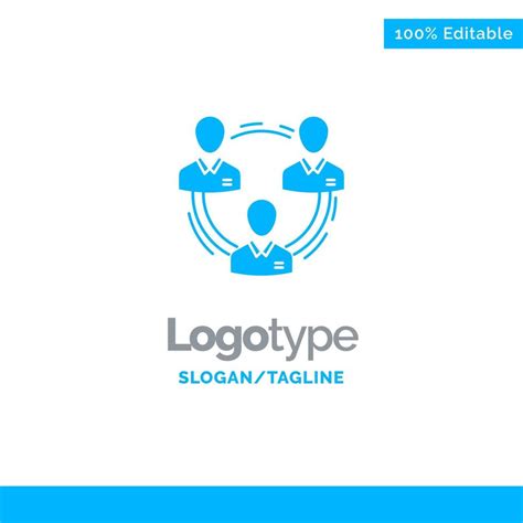 Team Business Communication Hierarchy People Social Structure Blue Solid Logo Template Place For