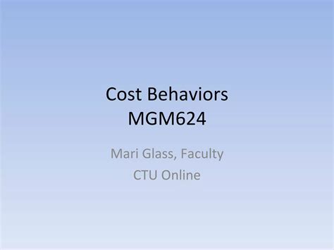 Cost Behaviors PPT Interest Rates Economy