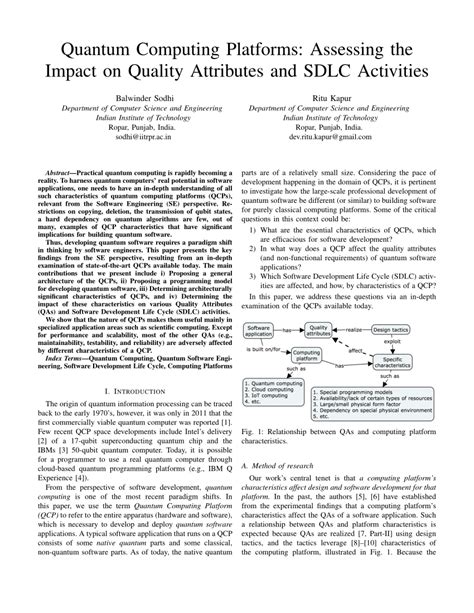 Pdf Quantum Computing Platforms Assessing Impact On Quality