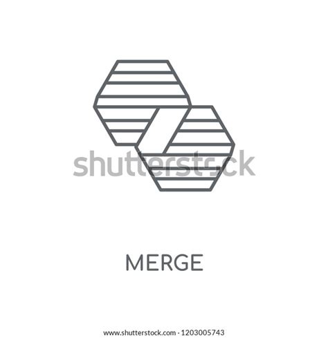 Merge Linear Icon Merge Concept Stroke Stock Vector Royalty Free