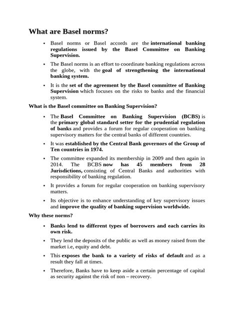 Basel Norms Pdf Basel Iii Basel Ii