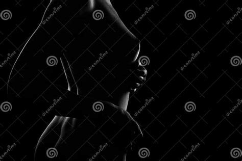 Silhouette Of A Nude Woman With A Magnificent Figure Stock Image