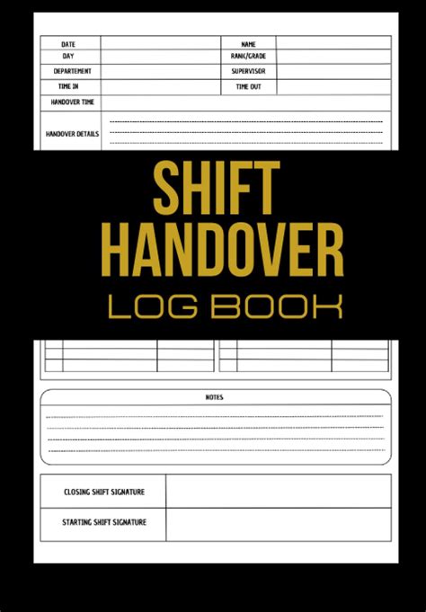 Shift Handover Log Book Shift Handover Organizer For Recording Duty