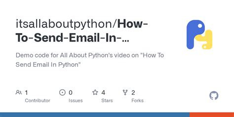 Github Itsallaboutpythonhow To Send Email In Python Using Smtplib