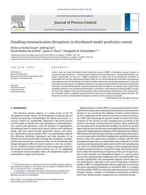 Pdf Handling Communication Disruptions In Distributed Model