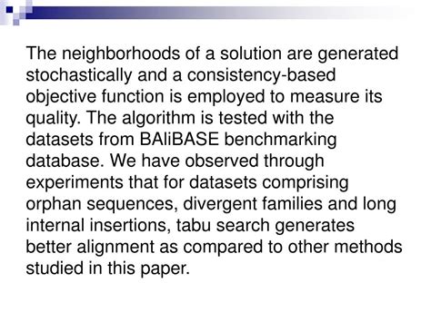 Ppt Multiple Sequence Alignment Using Tabu Search Powerpoint Presentation Id4779363