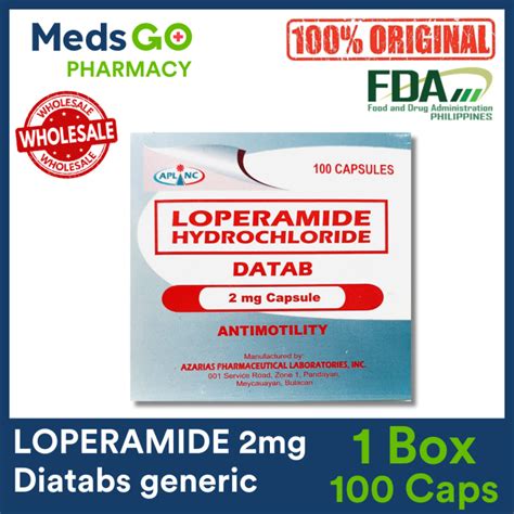 Loperamide 2mg 100 Capsules Diatabs Generic Lazada Ph