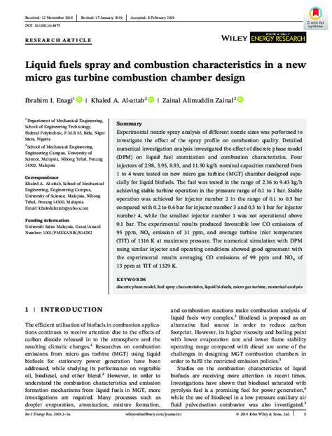 Pdf Liquid Fuels Spray And Combustion Characteristics In A New Micro