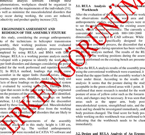 Rula Analysis Results For Working Position On Conventional Workbench Download Scientific Diagram