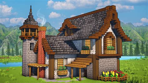 Minecraft Simple Medieval House Tutorial Youtube