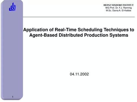 Ppt Application Of Real Time Scheduling Techniques To Agent Based