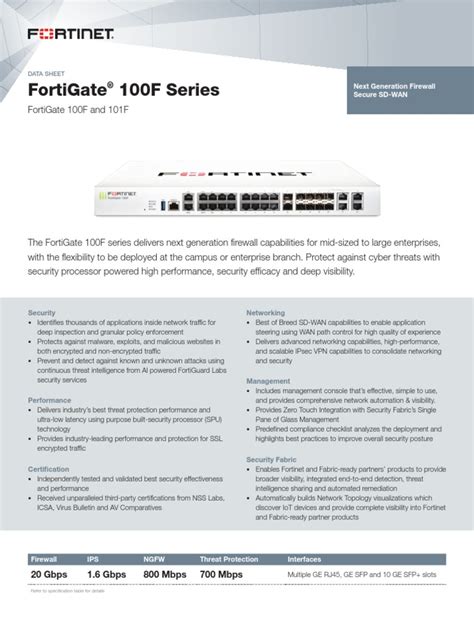 Fortigate 100f Series Pdf Transport Layer Security Computer Network
