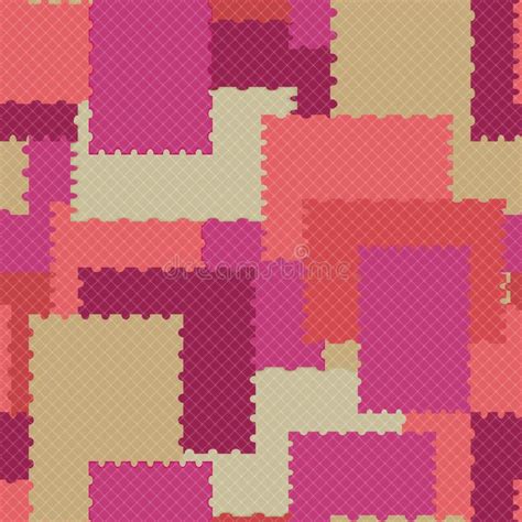 Patchwork Geometric Abstract Bright Elements Seamless Pattern Stock
