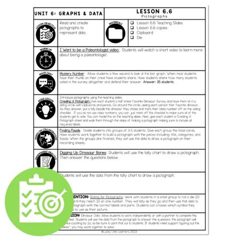 Lucky To Learn Math Lesson 66 Read And Create Pictographs Lesson Plan Lucky Little Learners