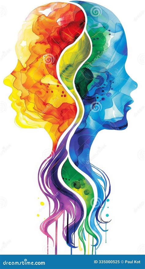 Exploring The Metaphor Of Bipolar Disorder A Colorful Silhouette Representing Split