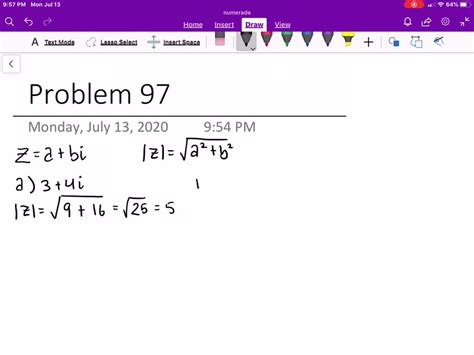 SOLVED The Absolute Value Of A Complex Number Z A B I Z A B The Absolute Value Of A