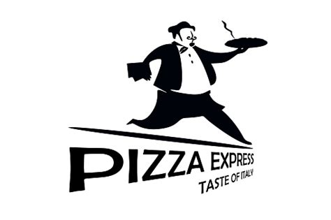 피자 익스프레스 이탈리아의 맛 제복을 입은 베이커와 피자 피자 가게를 위한 로고 흑백 그래픽 손으로 그린 스케치 벡터 클립아트에 대한 스톡 벡터 아트 및 기타 이미지