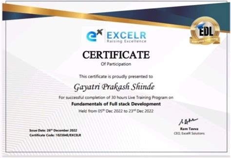Gayatri Shinde On Linkedin I Am Happy To Share That I Have Successfully Completed Training Program