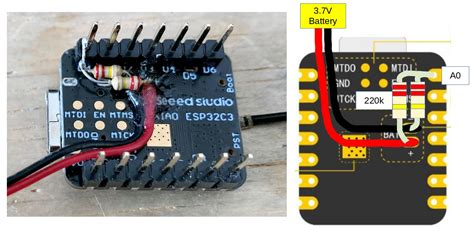 battery voltage monitor and ad conversion for xiao esp32c xiao