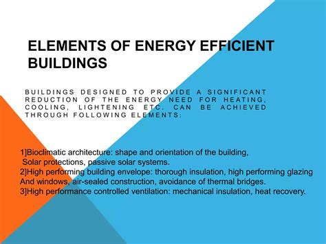 Elements Of Energy Efficient Buildings Ppt