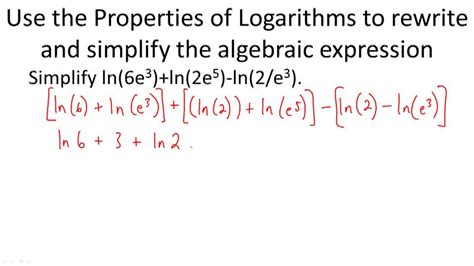 Properties Of Logarithms Example 4 Video Calculus Ck 12