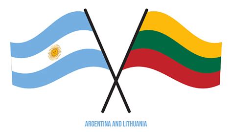 아르헨티나와 리투아니아 국기교차 와 흔들리는 플랫 스타일 공식 비율 올바른 색상입니다 0명에 대한 스톡 벡터 아트 및 기타 이미지 0명 Friends Of The