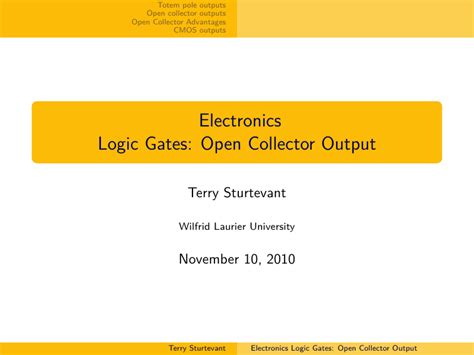Electronics Logic Gates Open Collector Output