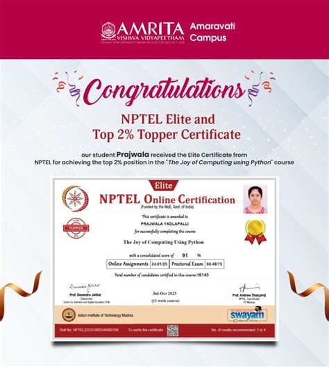 Amrita Vishwa Vidyapeetham Amaravati On Linkedin Nptel
