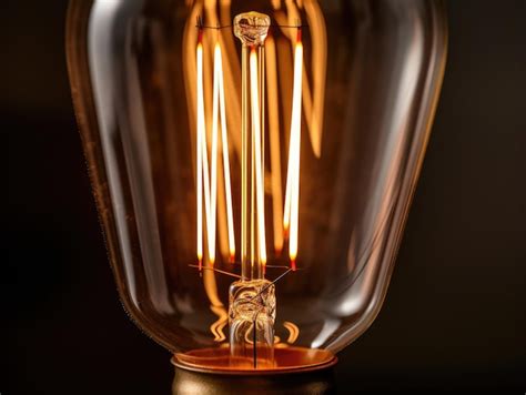 Vintage Edison Light Bulb Illuminating Dark Background Premium Ai Generated Image
