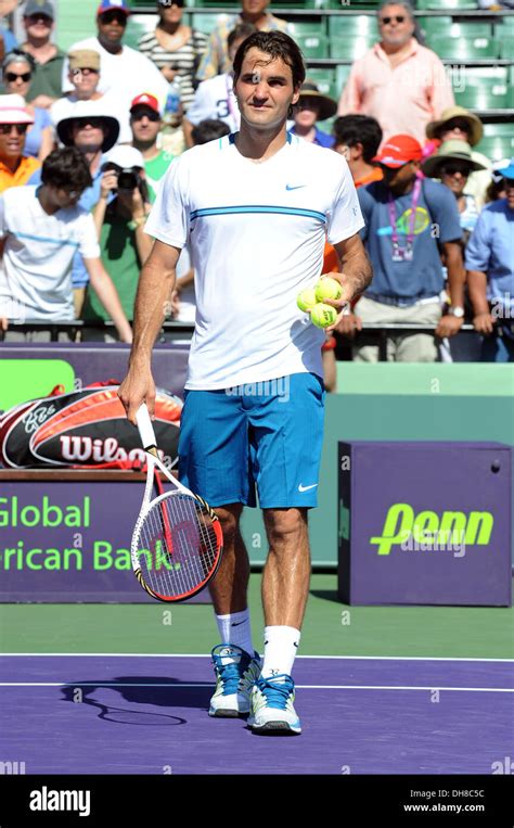 Roger Federer In Action Against Ryan Harrison During Day 6 Of Sony Ericsson Open At Crandon Park