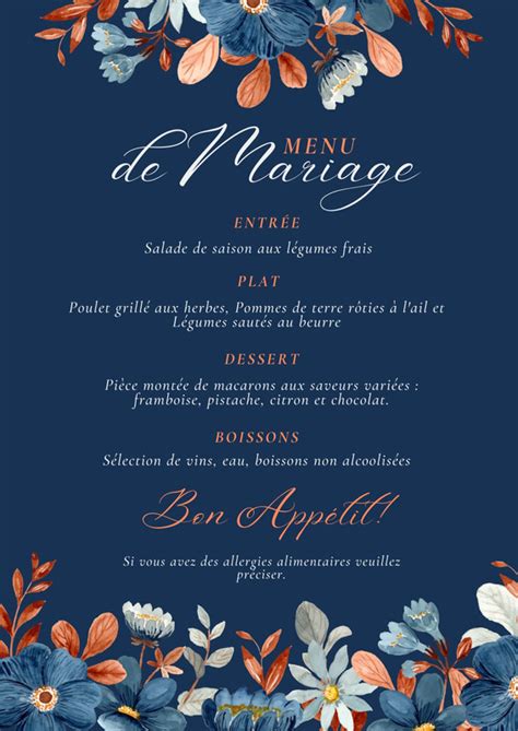 Page 2 Menus De Mariage Les Plus Beaux Modèles Du Web Canva