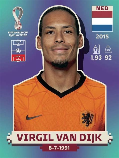 Virgil Van Dijk Copa Do Mundo Figurinhas Da Copa Figurinhas Panini
