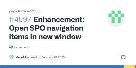 Enhancement Open Spo Navigation Items In New Window · Issue 4597 · Pnp Cli Microsoft365 · Github