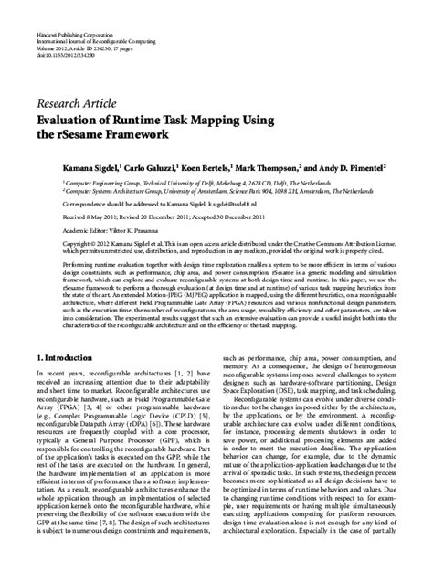 Pdf Evaluation Of Runtime Task Mapping Using The Rsesame Framework Andy Pimentel
