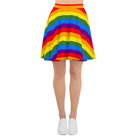 Rainbow Skater Skirt Lgbtq Queer Flag Etsy