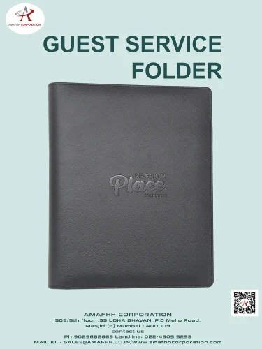 Black Leather GUEST SERVICE FOLDER Packaging Type Poly Bag At Best Price In Mumbai