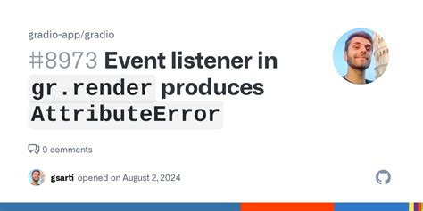 Event Listener In `grrender` Produces `attributeerror` · Issue 8973