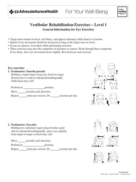 Vestibular Rehabilitation Exercises 1 Pdf Vertigo Diseases And Disorders