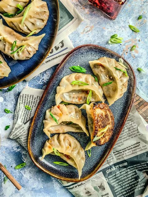Vegetable Gyoza Potstickers Japanese Vegan Dumplings