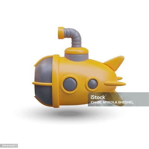 노란 잠수함 만화 스타일의 벡터 그림입니다 수중 여행 서비스를 위한 템플릿 0명에 대한 스톡 벡터 아트 및 기타 이미지 0명 3차원 형태 개념 Istock