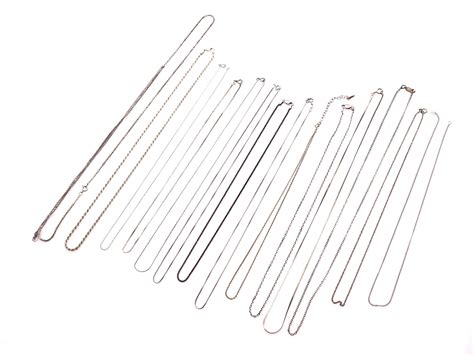 Lot 15pc Assorted Sterling Silver Chains