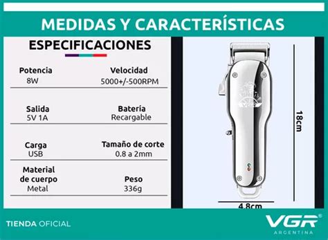 Cortadora De Pelo Barba Vgr V 678 Recargable Ajuste Hoja Dorado Vgr